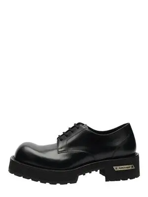Balenciaga Venom Derby Shoe With Stacked Heel - Black/aged Silver