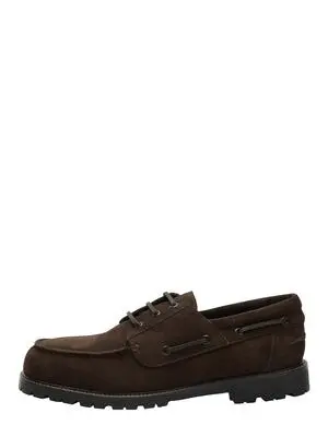 Studio Nicholson Guston Lace Up Boat Shoe - Caffe