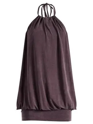 PEACHY DEN Nia Kylie Balloon Dress - Chocolate