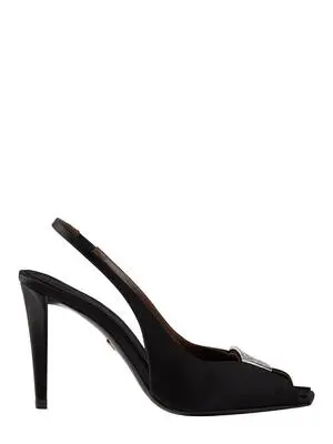 GIUSEPPE ZANOTTI La Nuit Slingback 90 Embellished Satin Pumps - Black