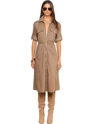 L'Agence Callen Zip-up Shirt Dress - Cardamom
