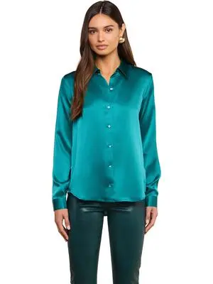 L'Agence Tyler Silk Blouse - Deep Jungle