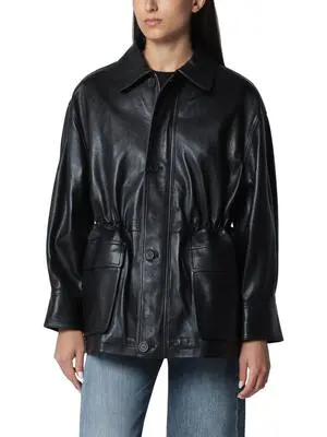 ARMA Arma Maeve Leather Drawstring Jacket Black