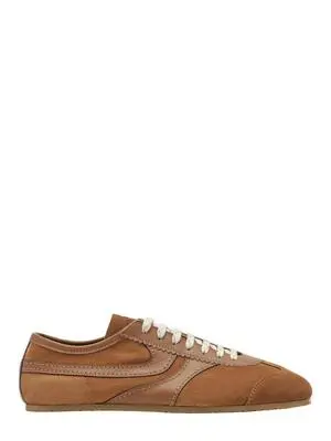 Dries Van Noten Leather And Suede Sneakers - Beige