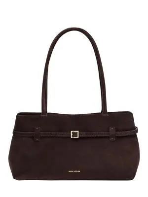 Manu Atelier Suede East West Bag - Brown