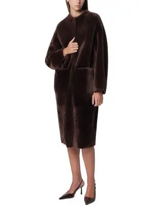 BLANCHA Oak Reversible Shearling And Nappa Leather Coat - Brown