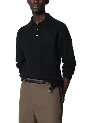 ROBERTO COLLINA Cashmere Polo Jumper - Black