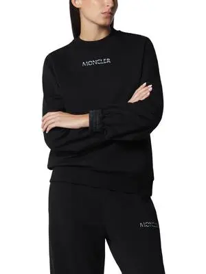 Moncler Cotton Sweatshirt With Logo - Black