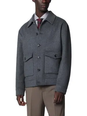 Valentino Garavani Wool And Cashmere-blend Overshirt Jacket - Grey