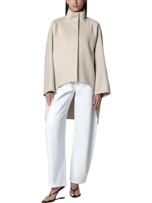 Alaïa Asymmetric Double-face Cashmere Coat - Beige