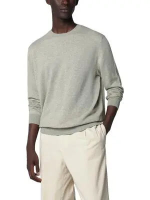 Loro Piana Cream Mélange Cashmere And Silk Sweater - Green
