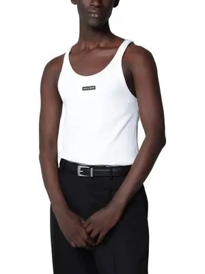Dolce & Gabbana Ribbed Cotton Tank Top - White