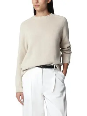 Loro Piana Mélange Cashmere Crewneck Sweater - Beige