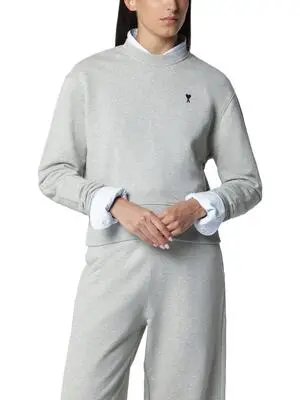 AMI Paris De Coeur Crewneck Sweatshirt - Grey