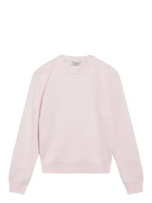 GOLDEN GOOSE Cotton Crewneck Sweater With Lettering Logo - Pink