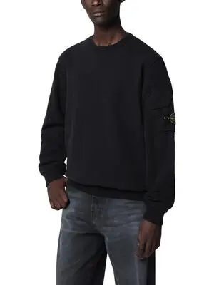 Stone Island Cotton Crewneck Sweatshirt - Black