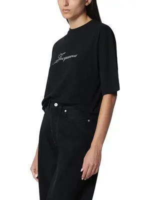 Jacquemus Logo Print T-shirt - Black