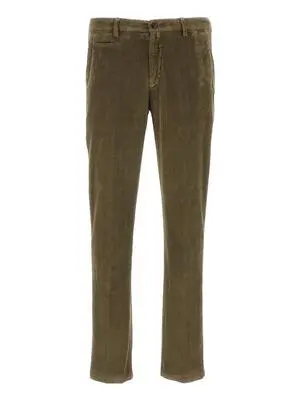 BRIGLIA 1949 Ribbed Velvet Trousers - Verde
