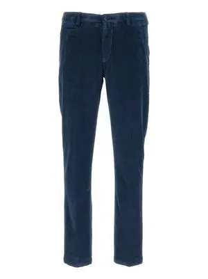 BRIGLIA 1949 Ribbed Cotton Corduroy Trousers - Blue