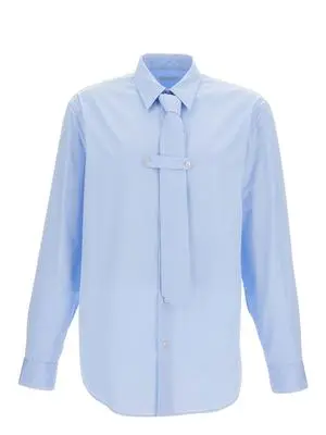 Dries Van Noten Shirt With Detachable Tie - Sky Blue