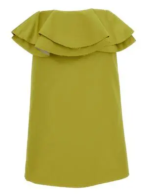 Plan C Duchess Satin Midi Skirt - Verde