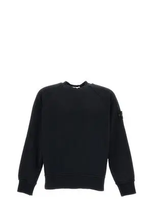 Stone Island Crewneck Sweatshirt With Raglan Sleeves - Black