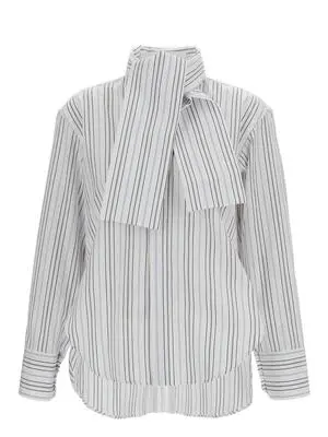 Plan C Striped Cotton Poplin Shirt - Multicolor