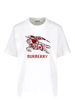 Burberry Heart Knight" Cotton T-shirt - White