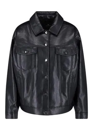ANINE BING Rory Leather Blend Jacket - Black