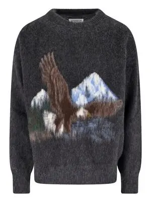 MAISON MARGIELA Eagle" Alpaca Crew Neck Sweater - Gray