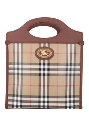 Burberry Mini Pocket Bag In Check Cotton - Beige