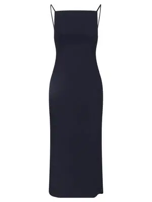 Givenchy Midi Dress In Cady Crepe With Square Neckline And Strappy Design - Black