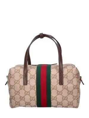 Gucci Mini Boston Bag In Gg Canvas - Beige