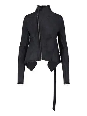 RICK OWENS Rick Owens DRKSHDW Asymmetrical Zip Jacket With Distressed Finishes