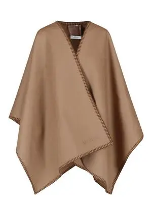 Max Mara Virgin Wool Cape - Brown