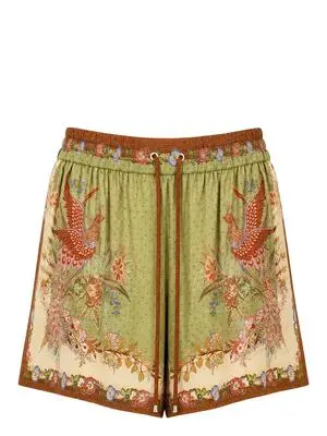 Zimmermann Indra Printed Shorts - Green