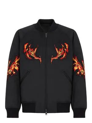 Y3 Giacca In Raso Con Ricami - Black