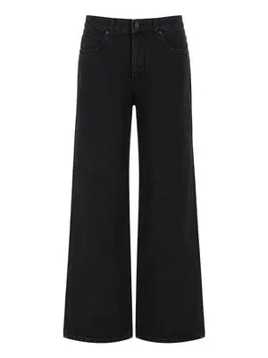 Balmain Wide Leg Jeans - Black