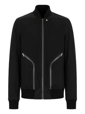 Rick Owens Heizer Flight Bomber In Leather - Black