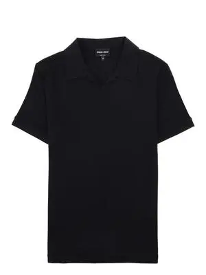 Giorgio Armani Polo In Jersey Di Viscosa Stretch - Black
