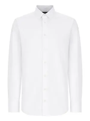 Giorgio Armani Slim Fit Cotton Poplin Shirt - White