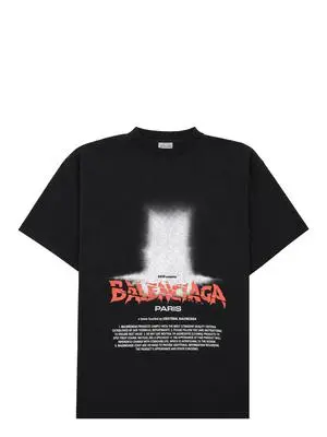 Balenciaga T-shirt Con Stampa - Black