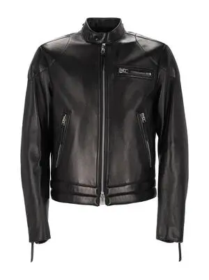 TOM FORD Nappa Leather Biker Jacket - Black