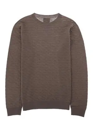 Giorgio Armani Virgin Wool Crewneck Sweater - Beige
