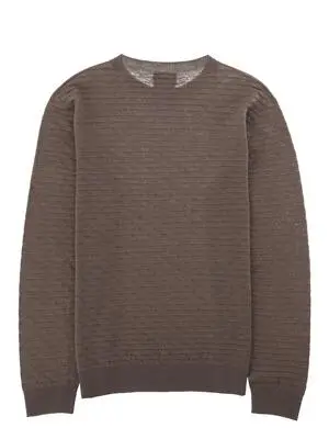 Giorgio Armani Virgin Wool Crewneck Sweater - Beige