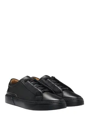 BOSS Gary Sneakers In Brushed Leather - Black