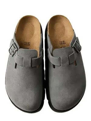 BIRKENSTOCK Birkenstock Boston Chunky Clogs With Platform Sole Basalt Gray