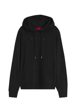 Hugo Oversized Logo Print Hoodie - Black
