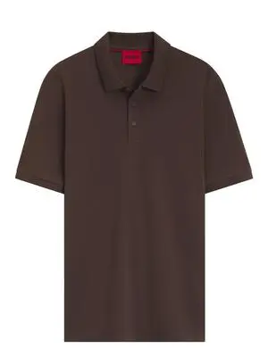 Hugo Cotton-piqué Polo Shirt With Logo Print - Brown