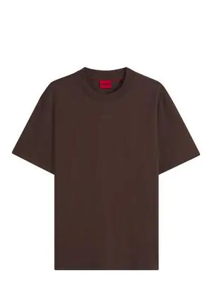 Hugo Relaxed-fit T-shirt With Centered Logo Detail Brown